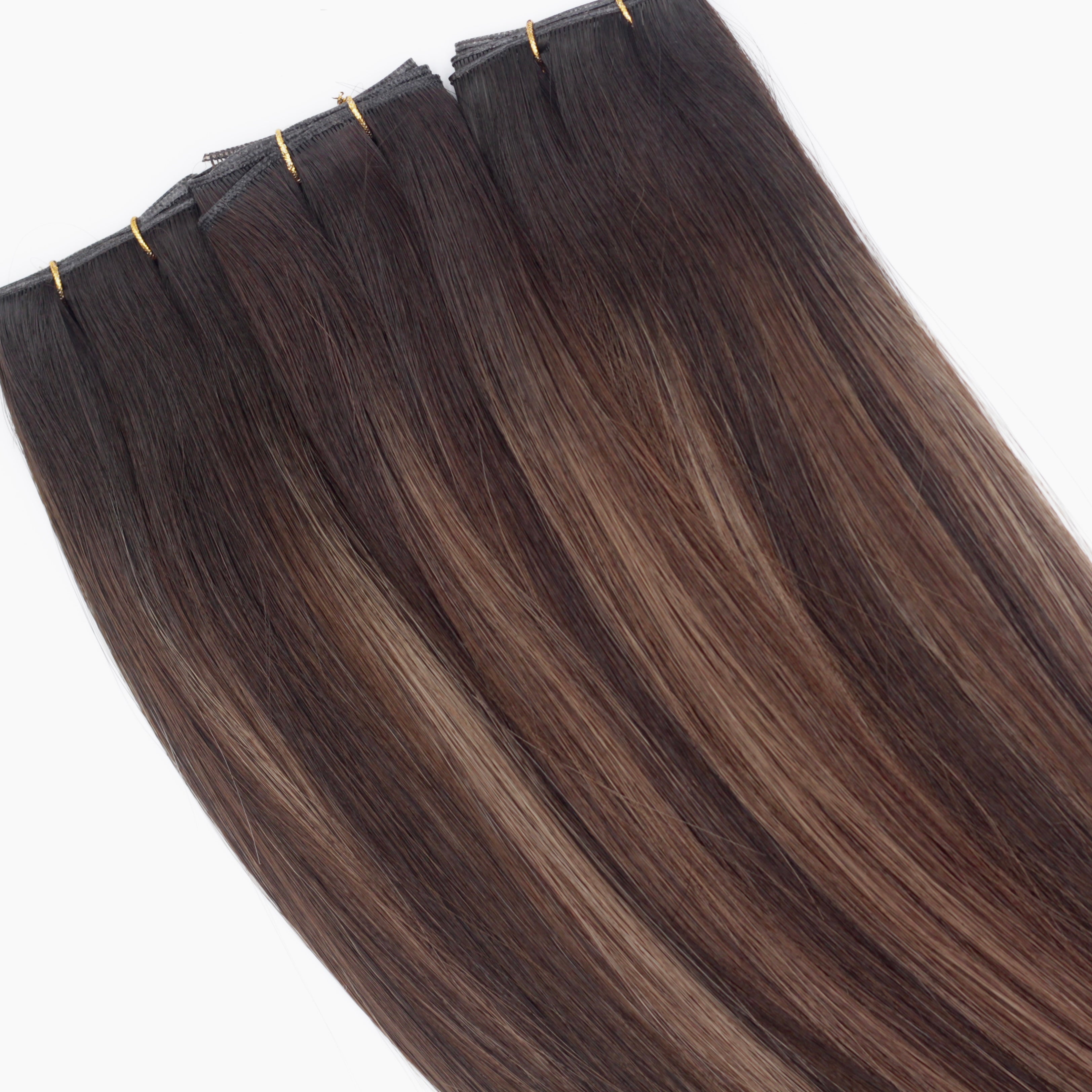 Rooted Walnut Brown Piano - Intermix Weft – Intertwined Hair Extensions
